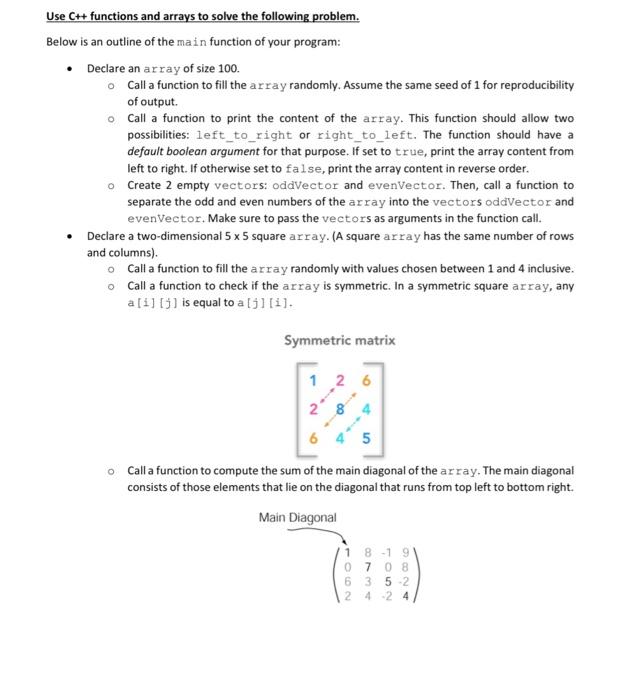 Solved Use C++ functions and arrays to solve the following | Chegg.com