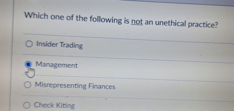 Solved Which one of the following is not an unethical | Chegg.com