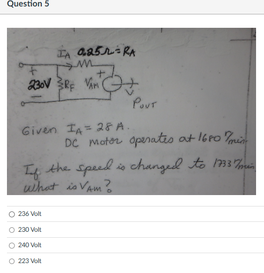 Solved Given IA=28A.DC ﻿motor openates at 16801men.If ﻿the | Chegg.com