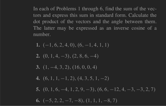 Solved In each of Problems 1 through 6 , find the sum of the | Chegg.com