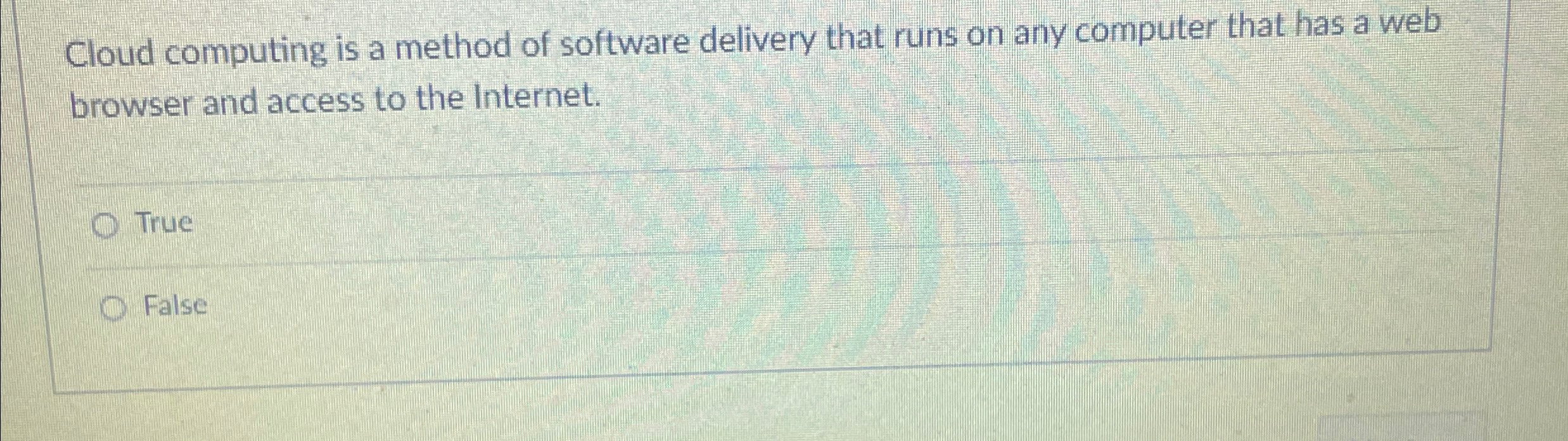 Solved Cloud computing is a method of software delivery that | Chegg.com