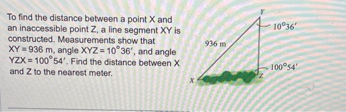 Solved To find the distance between a point X and an | Chegg.com