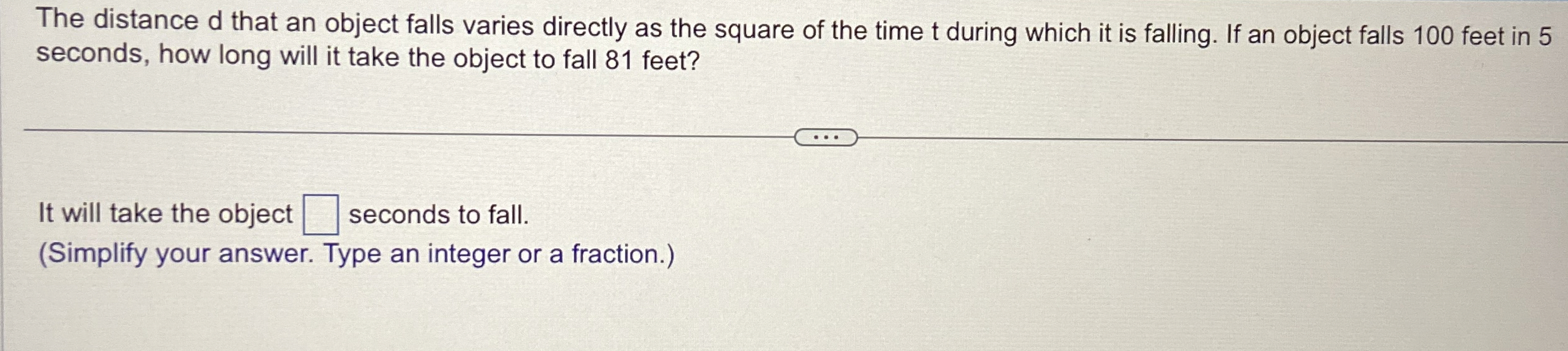 Solved The distance d ﻿that an object falls varies directly | Chegg.com