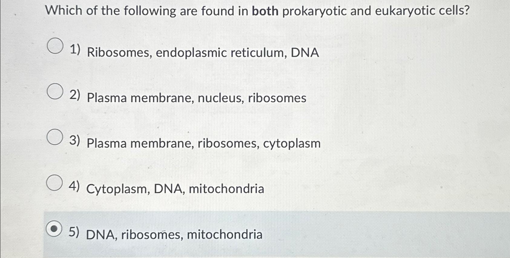 Solved Which of the following are found in both prokaryotic | Chegg.com