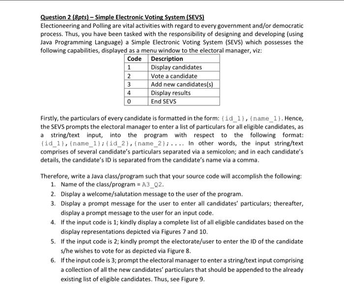 Solved Question 2 (8pts) - Simple Electronic Voting System | Chegg.com