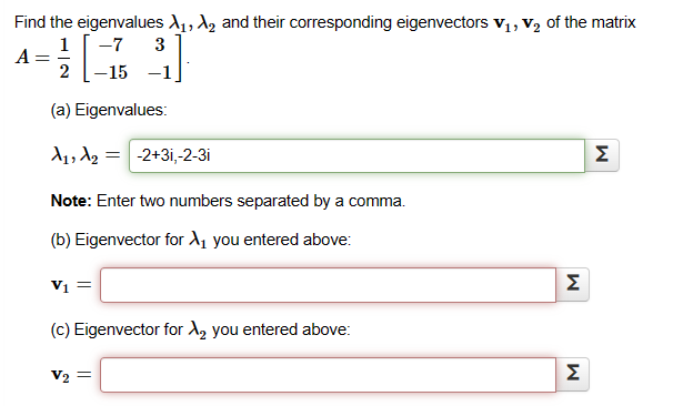 Solved Find the eigenvalues \lambda 1,\lambda 2 ﻿and their | Chegg.com