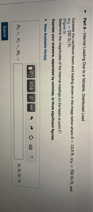 Solved re 3 of 4 3064 WB WA Part A - Internal Loading Due | Chegg.com