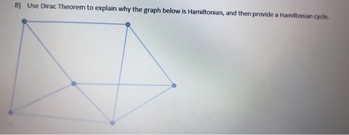 Solved 8) Use Dirac Theorem to explain why the graph below | Chegg.com