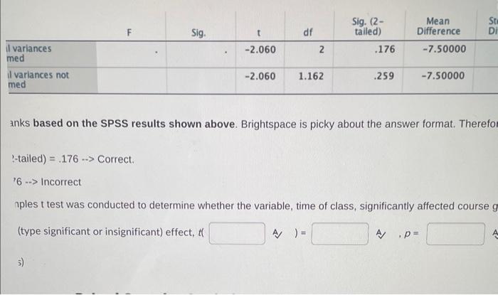 Solved Group Statistics Fill in the answer blanks based on | Chegg.com