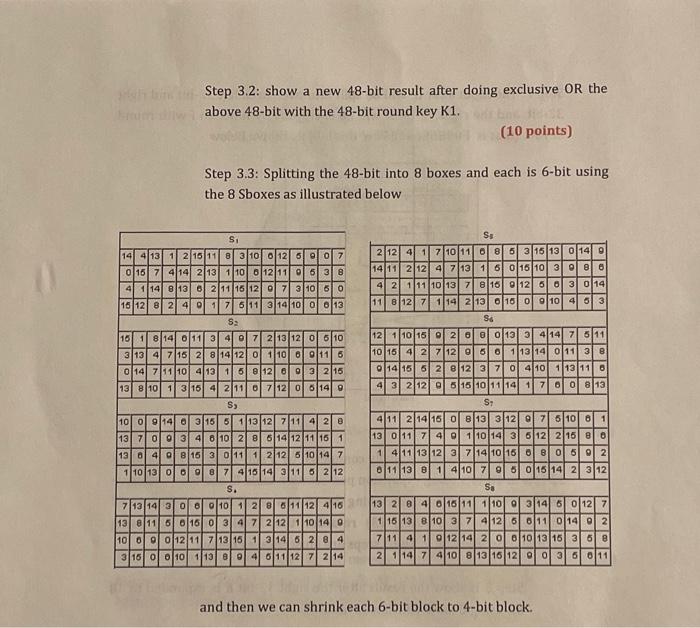 Solved Step 3.2: show a new 48-bit result after doing | Chegg.com