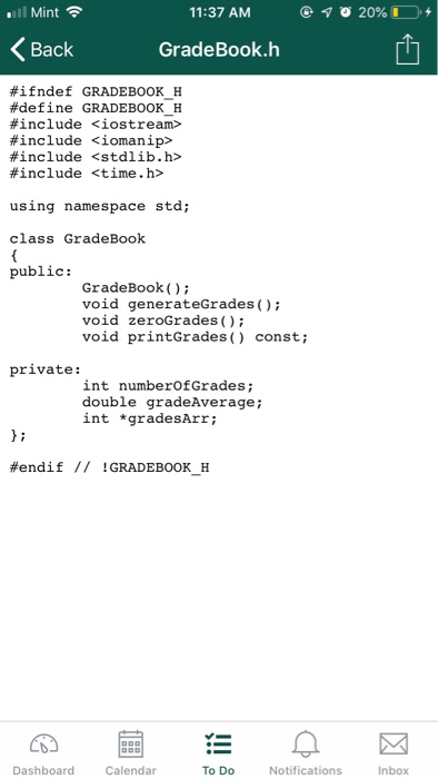 Solved c++ code Download the files GradeBook.h, | Chegg.com