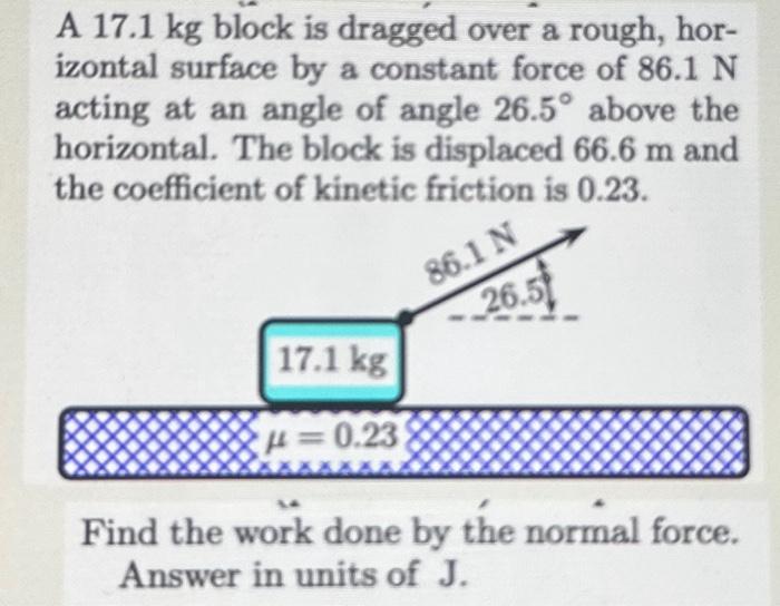 Solved A 17.1 kg block is dragged over a rough, hor- izontal | Chegg.com