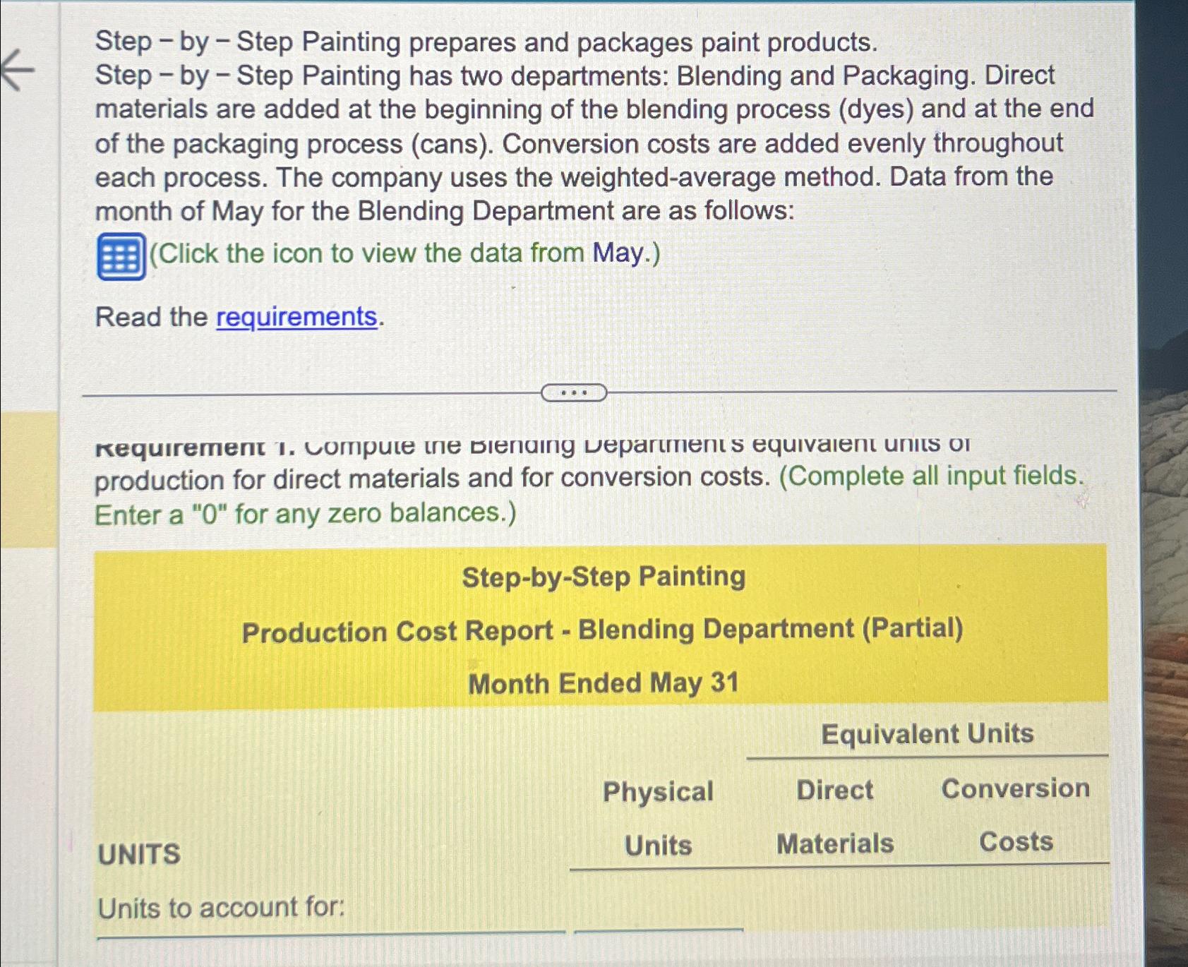 Step - ﻿by - ﻿Step Painting prepares and packages | Chegg.com
