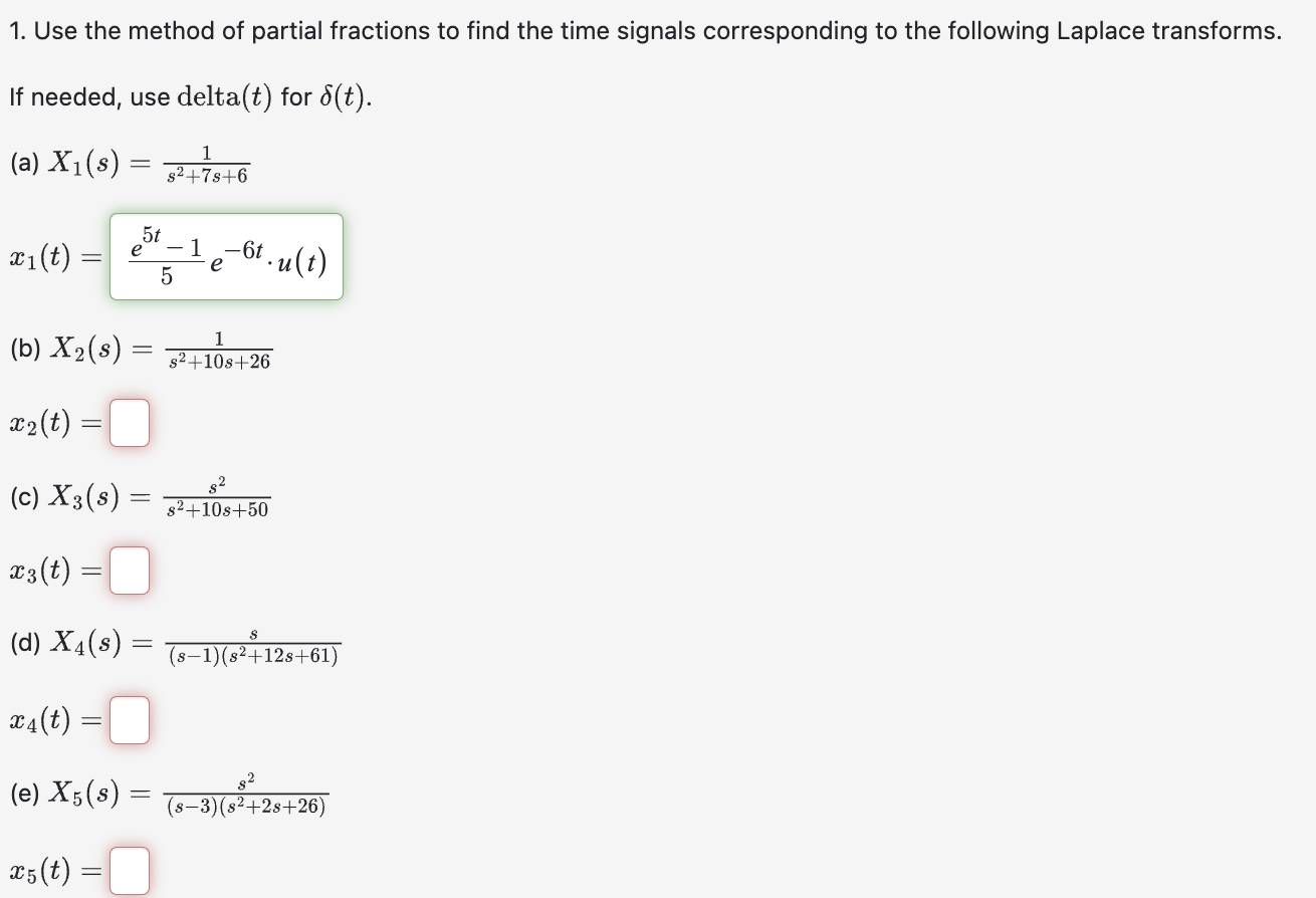 Solved Use the method of partial fractions to find the time | Chegg.com