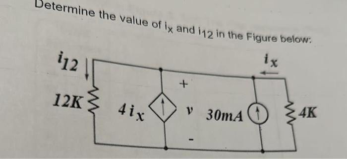 Solved Determine the value of ix and i12 in the Figure | Chegg.com