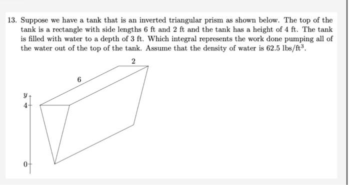 Solved 13. Suppose we have a tank that is an inverted | Chegg.com