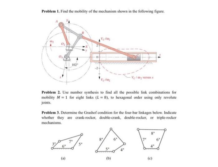 [Solved]: number 2 Problem 1. Find the mobility of the mecha