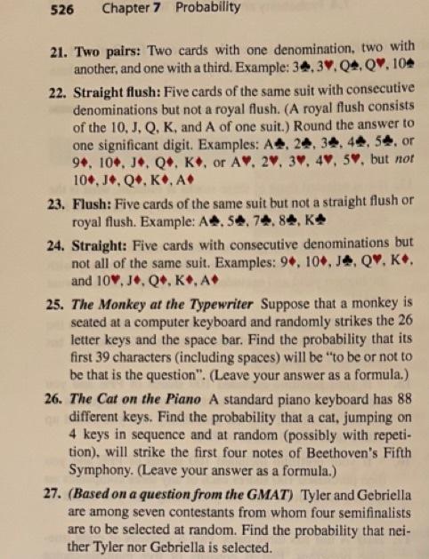 Solved Poker In Exercises 19-24 you are asked to calculate | Chegg.com