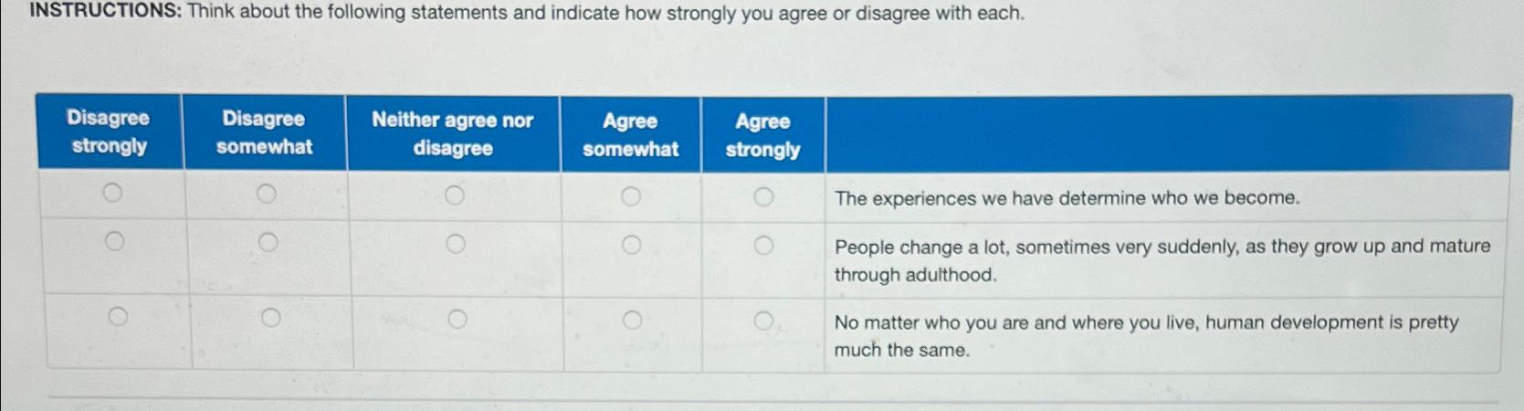 Solved INSTRUCTIONS: Think about the following statements | Chegg.com