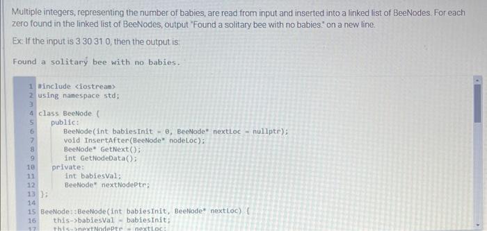 Solved Multiple integers, representing the number of babies, | Chegg.com