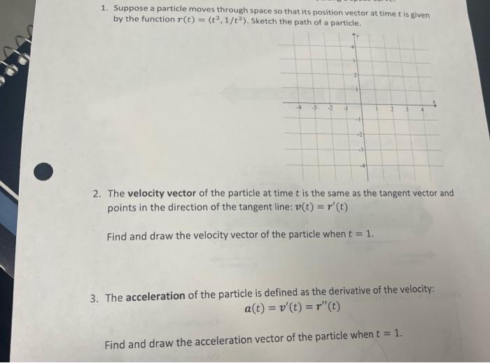 1. Suppose a particle moves through space so that its | Chegg.com