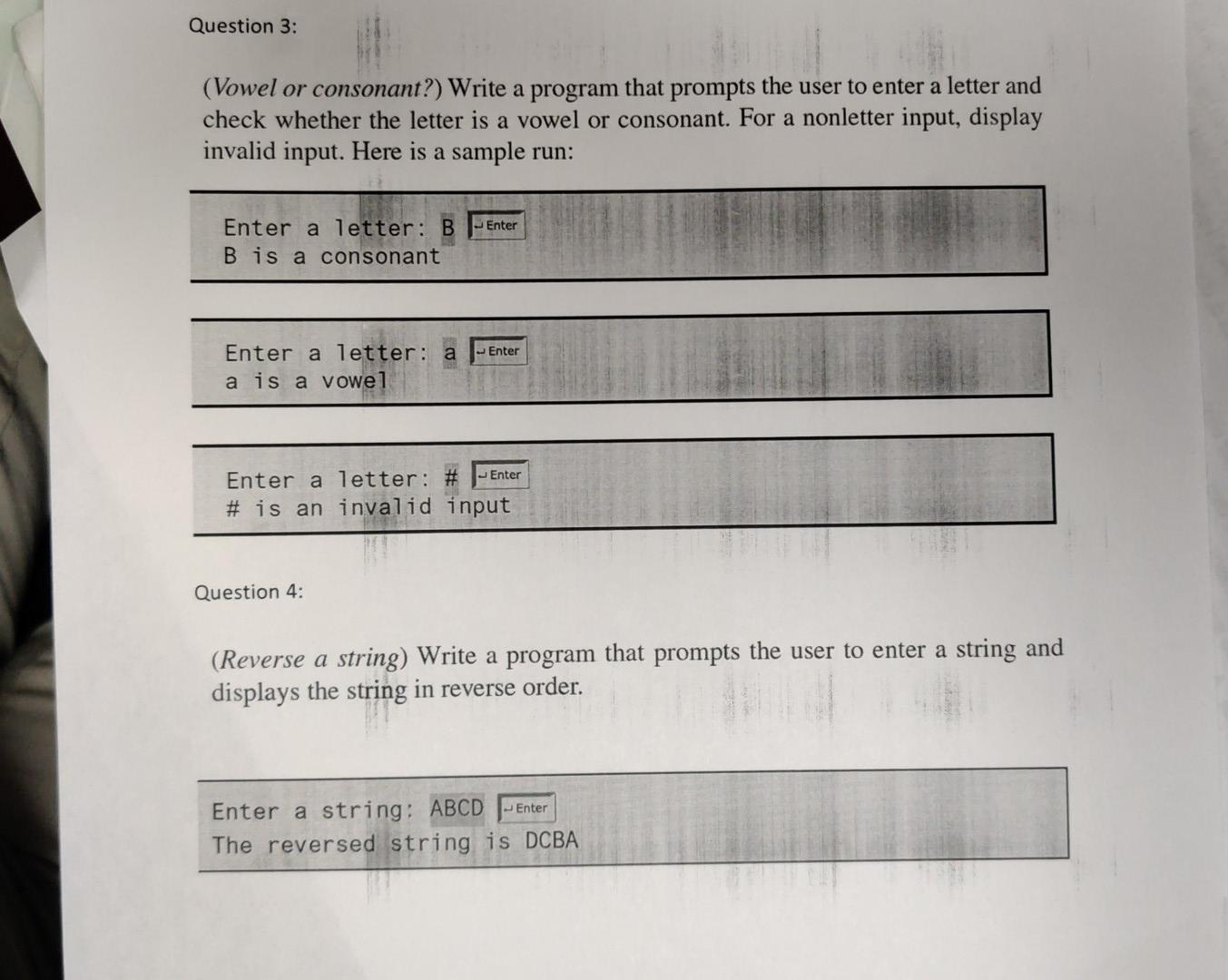 Solved (Vowel or consonant?) Write a program that prompts | Chegg.com