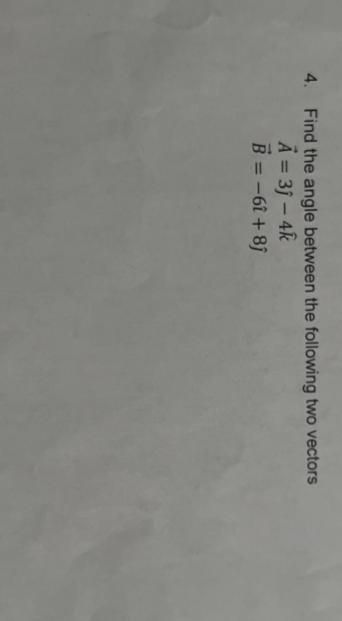 Solved Find the angle between the following two | Chegg.com