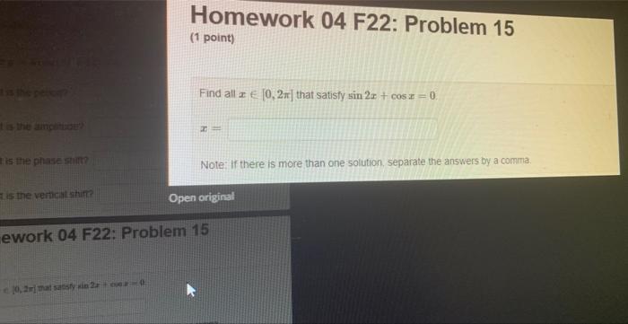 Solved Homework 04 F22: Problem 15 (1 point) Find all | Chegg.com