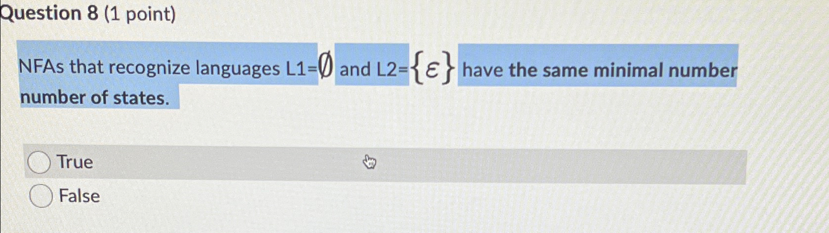 Solved Question 8 (1 ﻿point)NFAs that recognize languages | Chegg.com