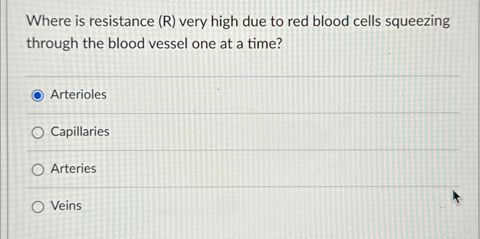 Solved Where is resistance ( R ) ﻿very high due to red blood | Chegg.com