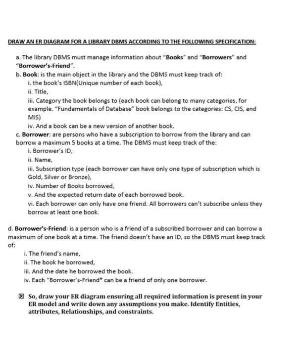 Solved "Borrower's-Friend". b. Book: is the main object in | Chegg.com