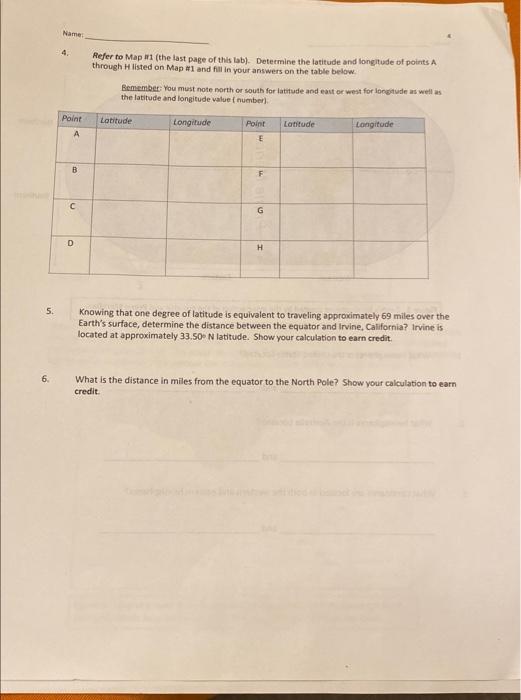 Solved 26044. Refer to Map in1 (the last page of this lab). | Chegg.com