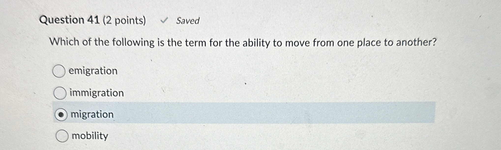 Solved Question 41 ( 2 ﻿points) ﻿SavedWhich of the | Chegg.com