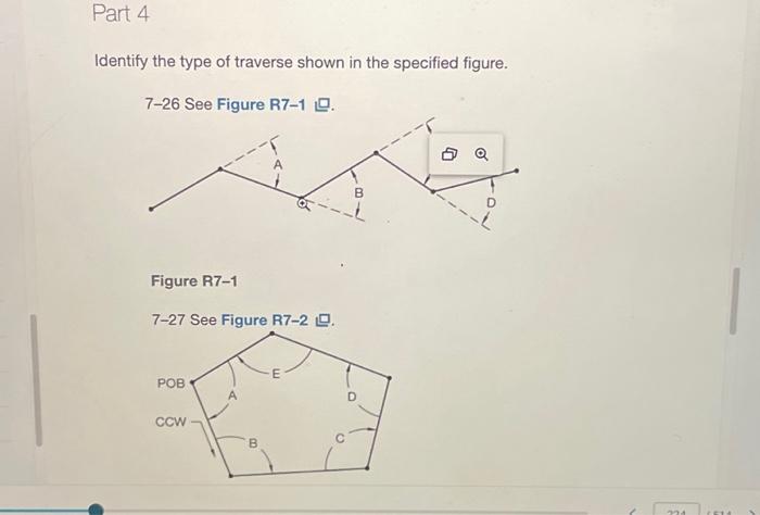 Solved Part 4 Identify the type of traverse shown in the | Chegg.com