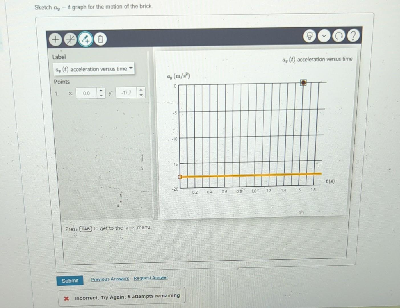 Solved A brick is dropped (zero initial speed) from the roof | Chegg.com