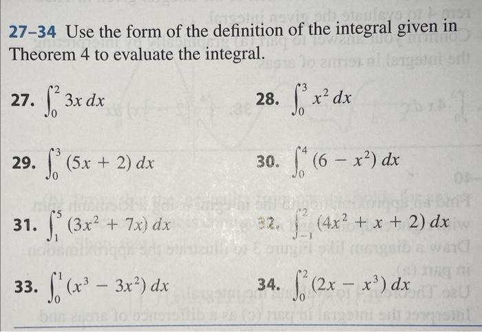 Solved 27-34 Use the form of the definition of the integral | Chegg.com Solved 27-34 Use the form of the definition of the integral | Chegg.com