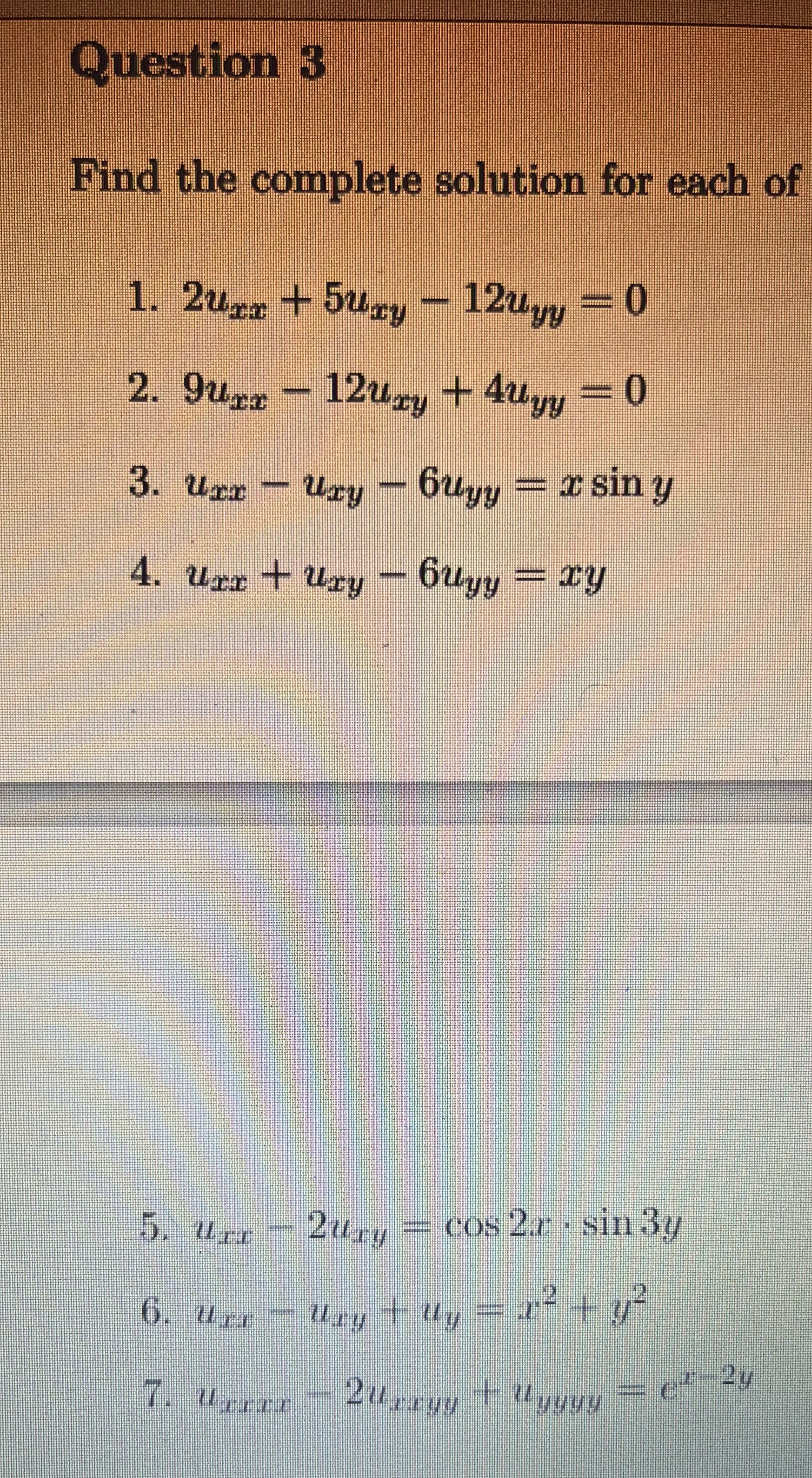 Solved Find the complete solution for each of the following | Chegg.com