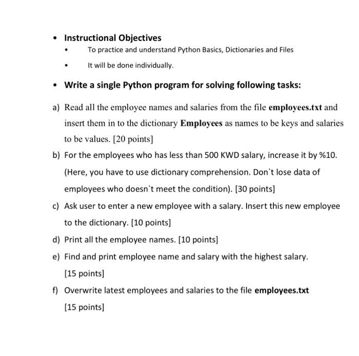 Solved Instructional Objectives To practice and understand | Chegg.com