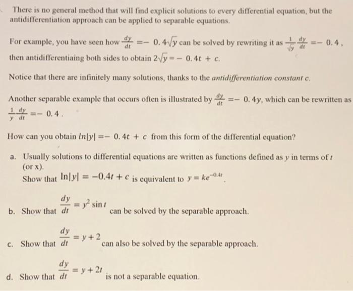 Solved There is no general method that will find explicit | Chegg.com