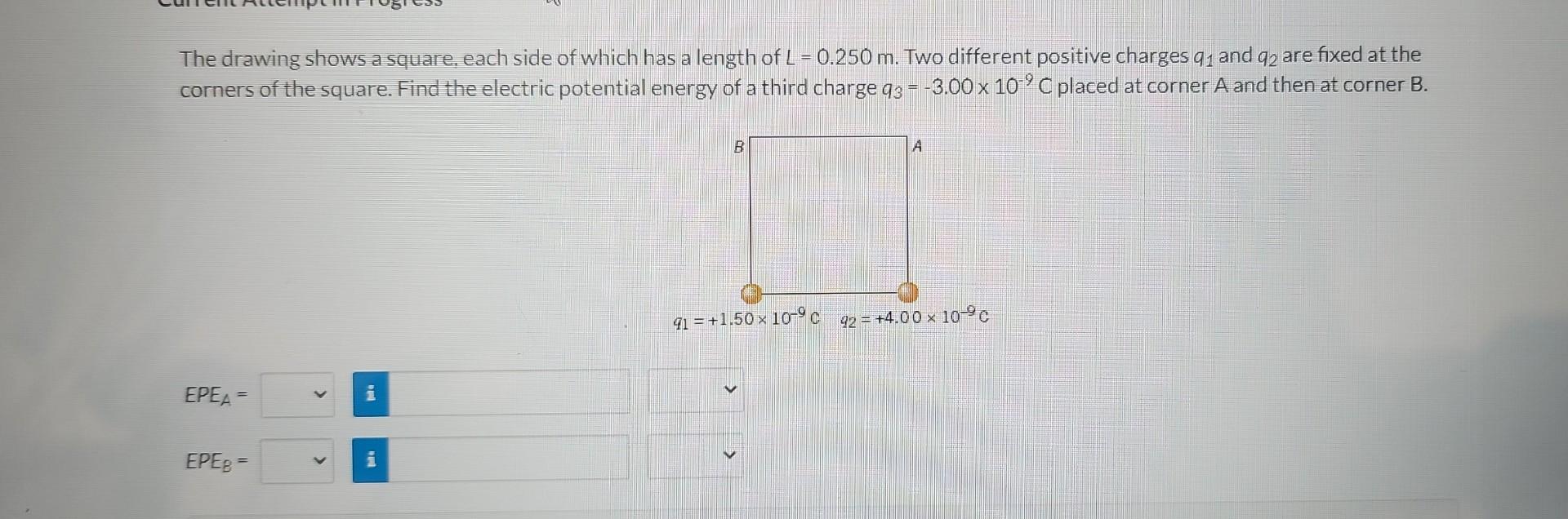 Solved The drawing shows a square, each side of which has a | Chegg.com