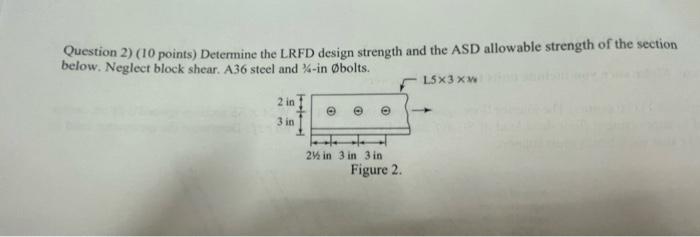 Solved Question 2) (10 points) Determine the LRFD design | Chegg.com