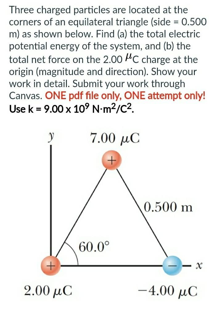 Solved Three Charged Particles Are Located At The Corners Of