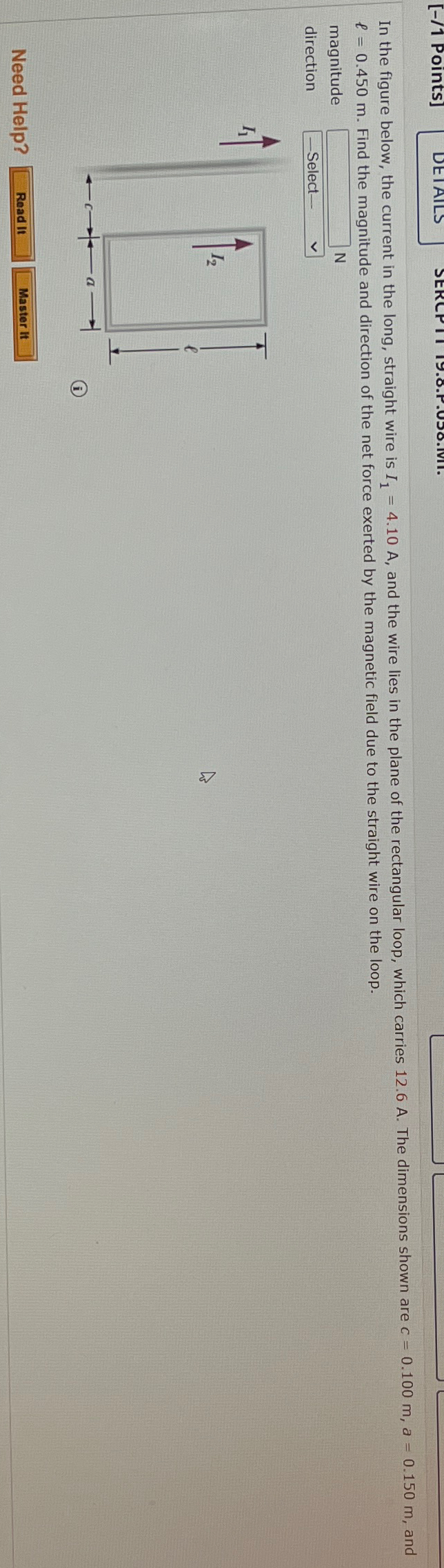 Solved l=0.450m. ﻿Find the magnitude and direction of the | Chegg.com