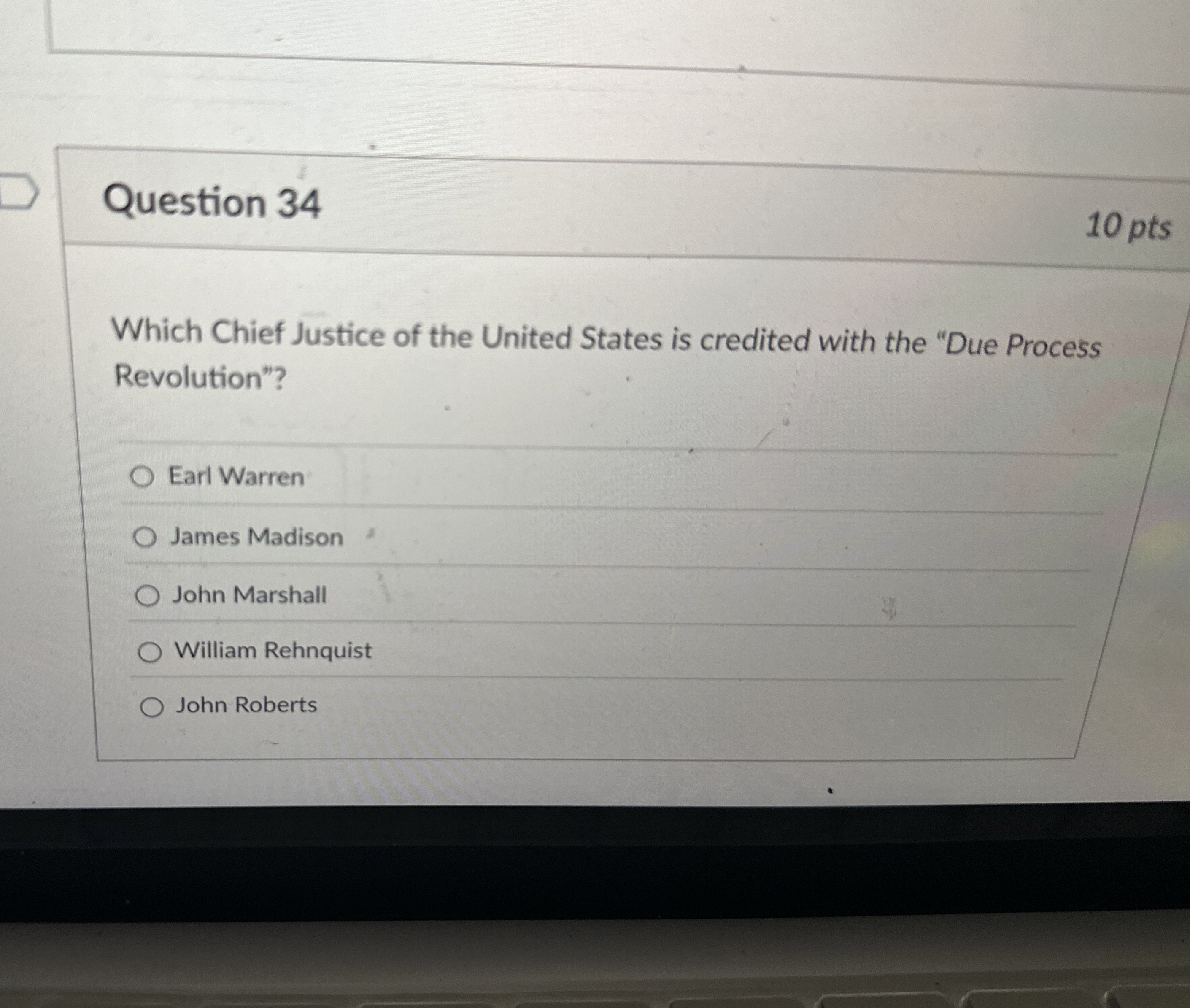 Solved Question 34Which Chief Justice of the United States | Chegg.com