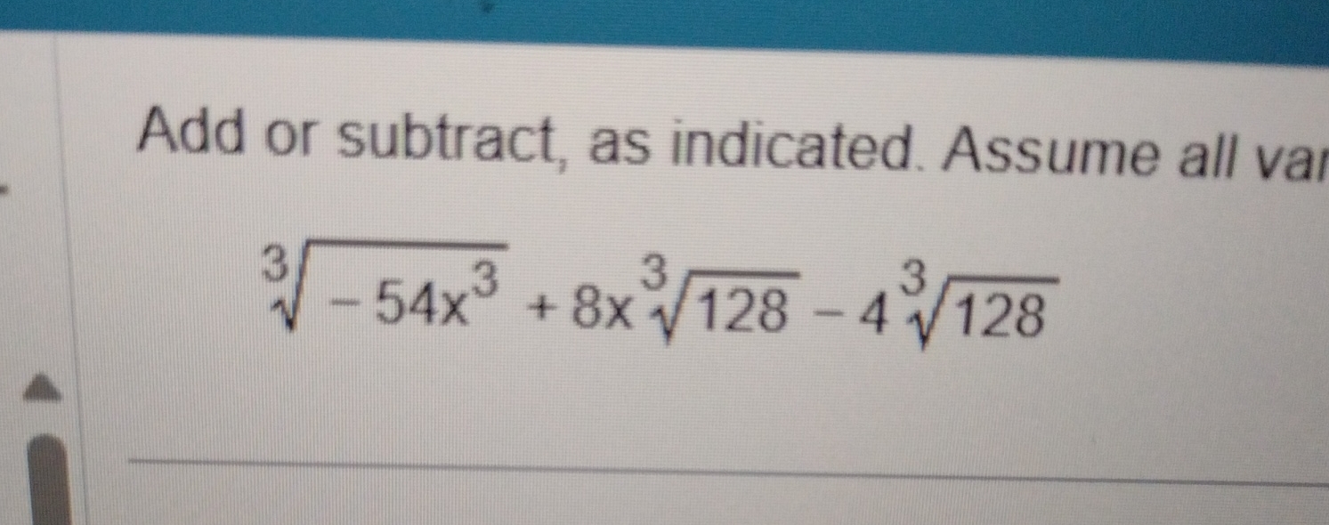 Solved Add or subtract, as indicated. Assume | Chegg.com