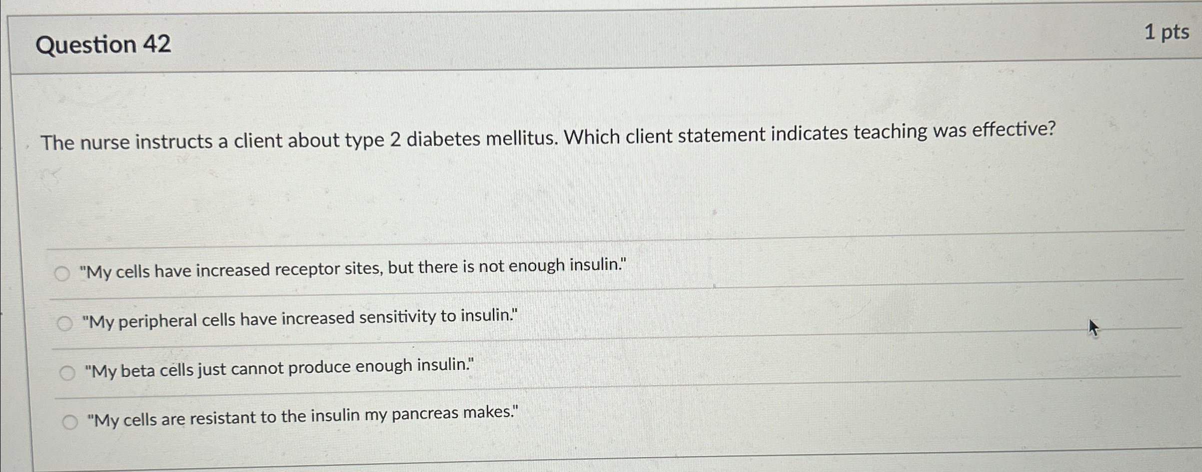 Solved Question 421ptsThe nurse instructs a client about | Chegg.com
