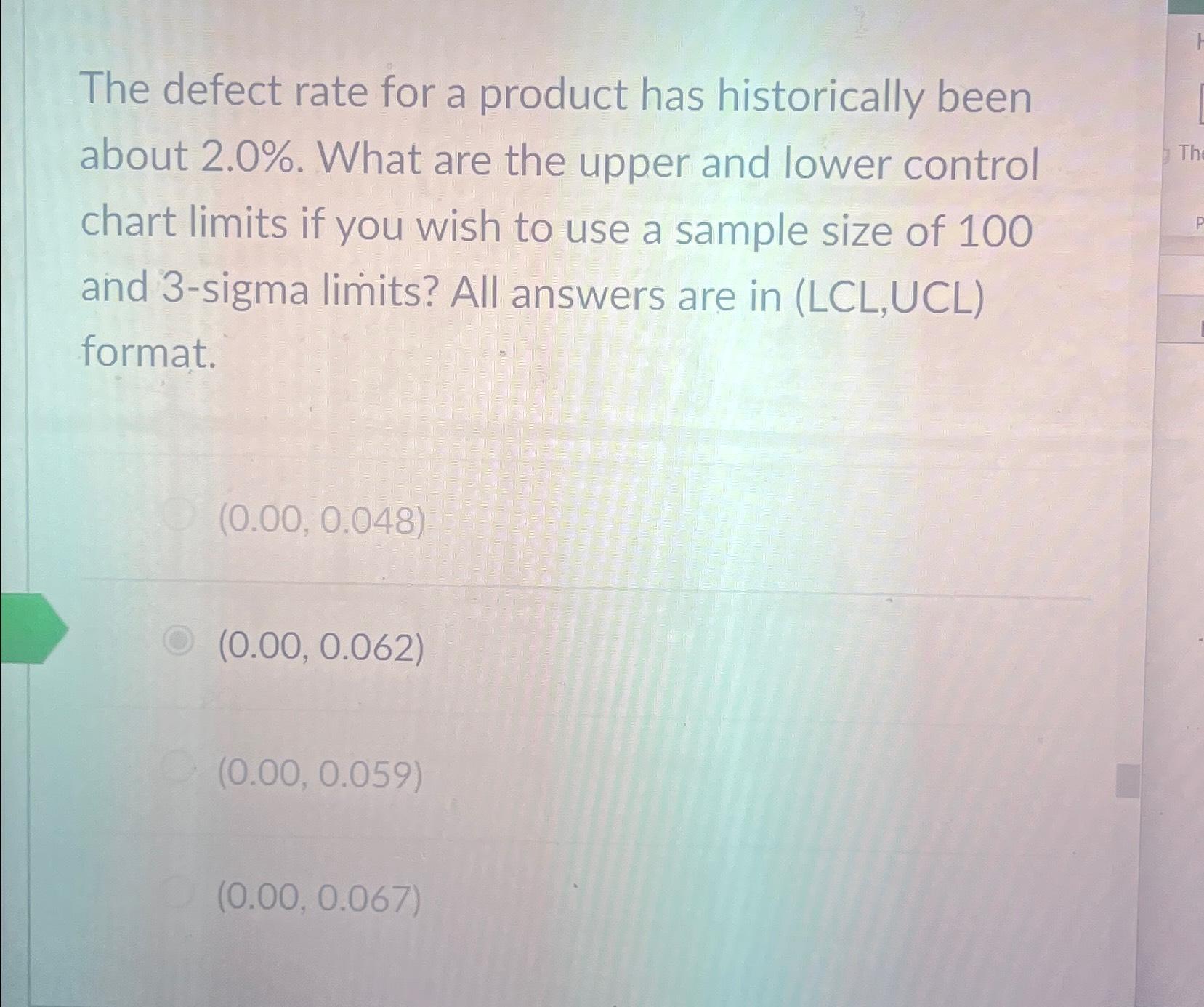 Solved The defect rate for a product has historically been | Chegg.com