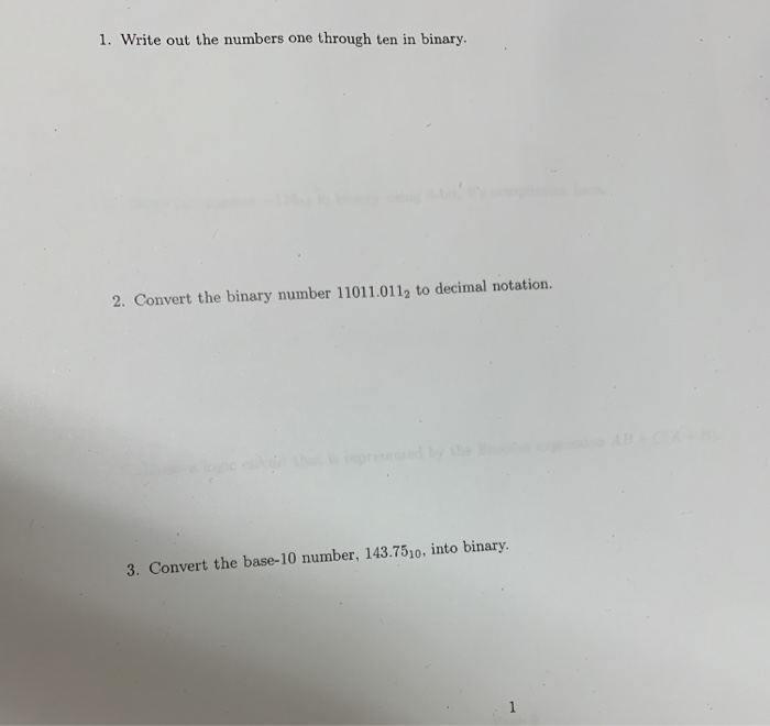 (Solved) : 2 Convert Binary Number 11011011 Decimal Notation 1 Write ... (Solved) : 2 Convert Binary Number 11011011 Decimal Notation 1 Write ...