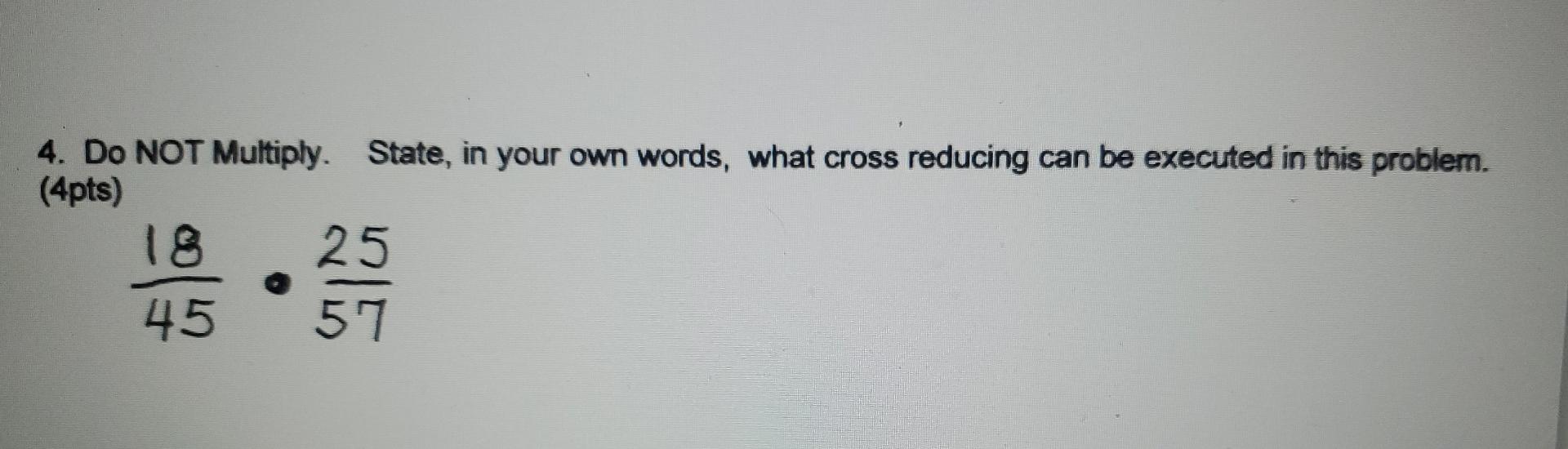 Solved do not multiply what cross reducing can be executed | Chegg.com