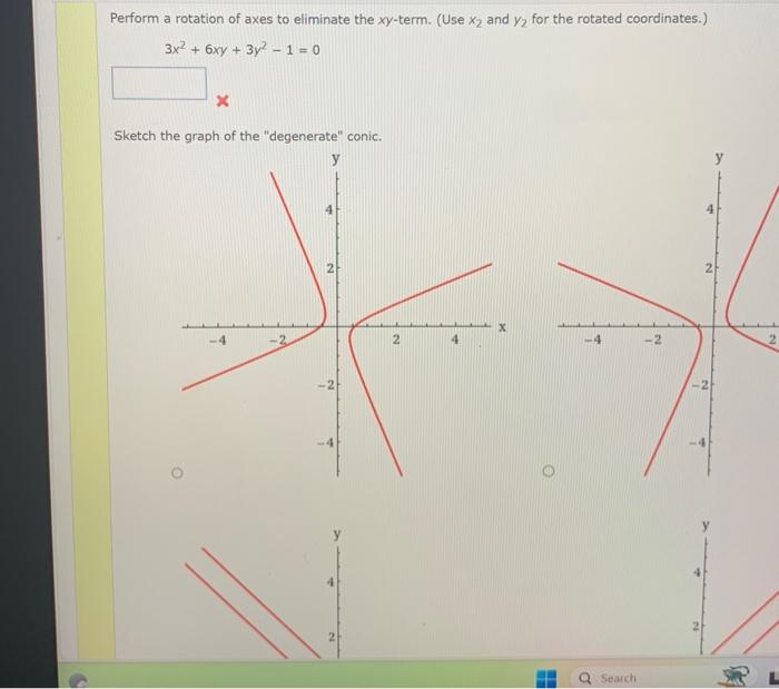 Solved Perform a rotation of axes to eliminate the xy-term. | Chegg.com